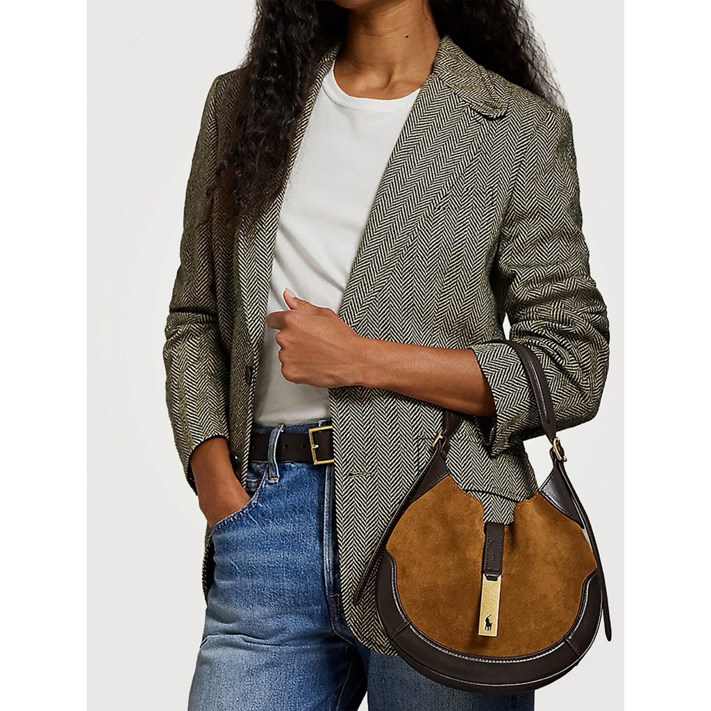 POLO ID SUEDE LEATHER SMALL SHOULDER BAG - HANDBAG มาพร้อมกับ ถุงผ้า ...