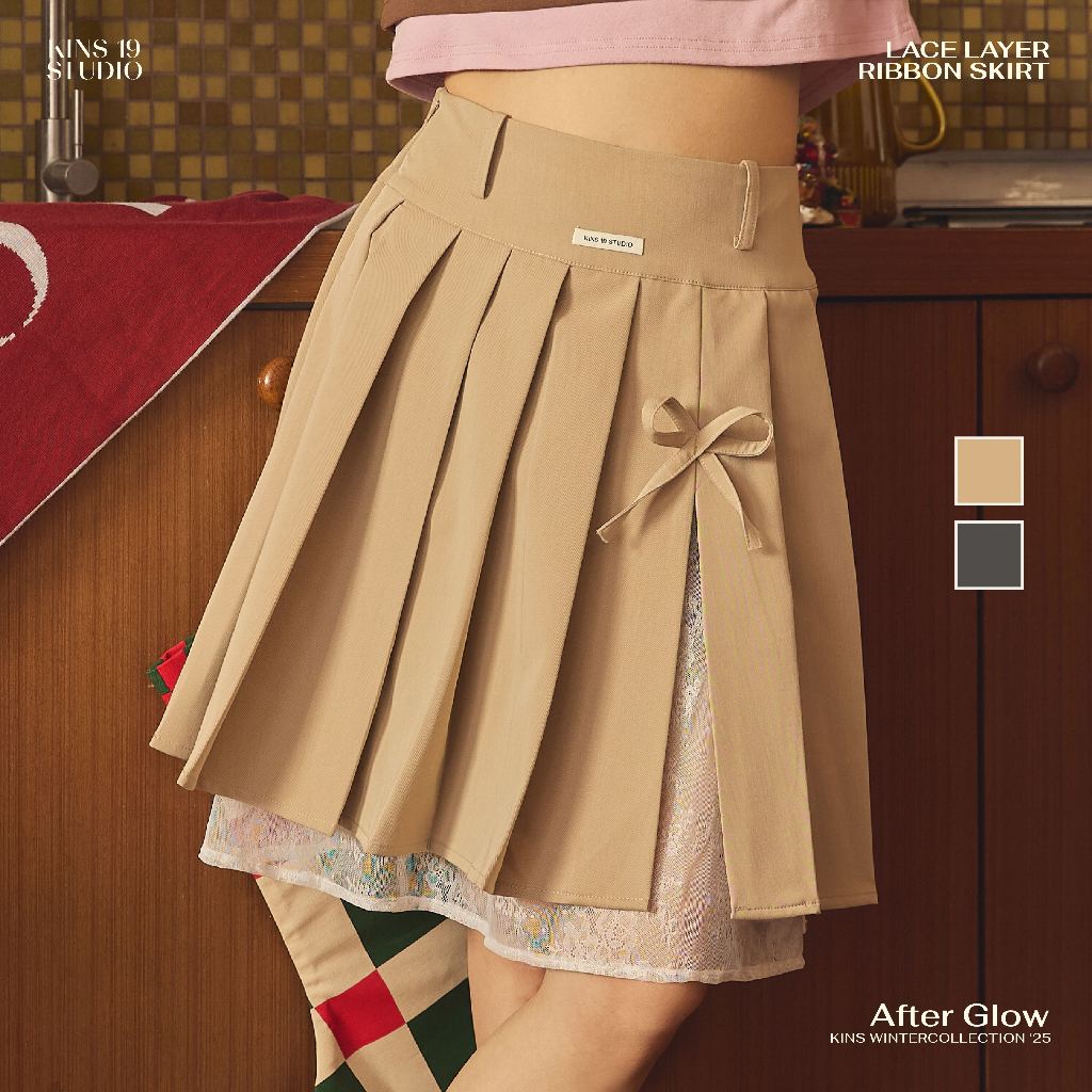 KINS 19 STUDIO | KINS Lace Layer Ribbon Skirt กระโปรงผู้หญิงคินส์ [K018 ...