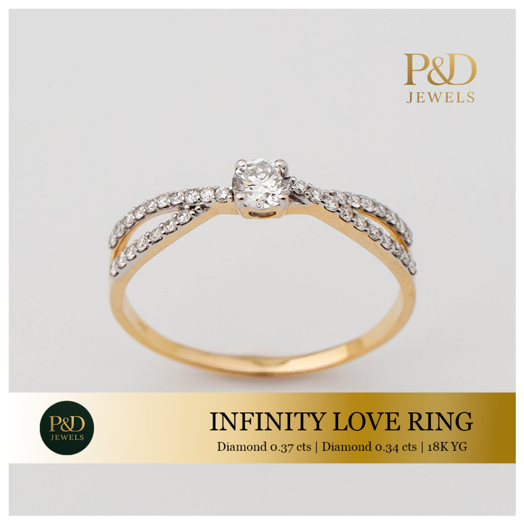 Infinity Love ring แหวนเพชรแท้ Natural ขนาด 0.37ct น้ำหนักรวม 0.71ct ...