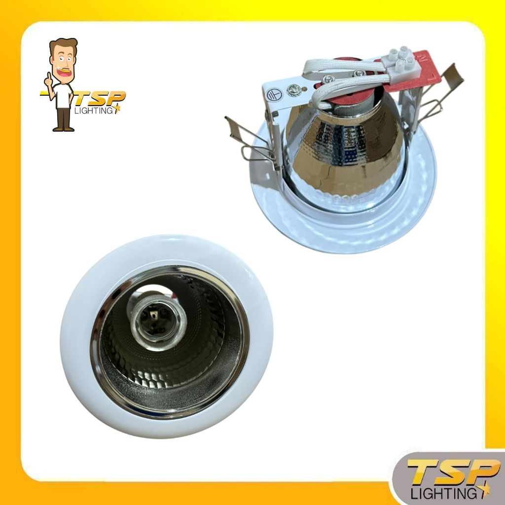TSP Lighting | โคมไฟดาวน์ไลท์ฝังฝ้า ขอบขาว 3.5" โคมไฟติดเพดาน ตกแต่ง ...
