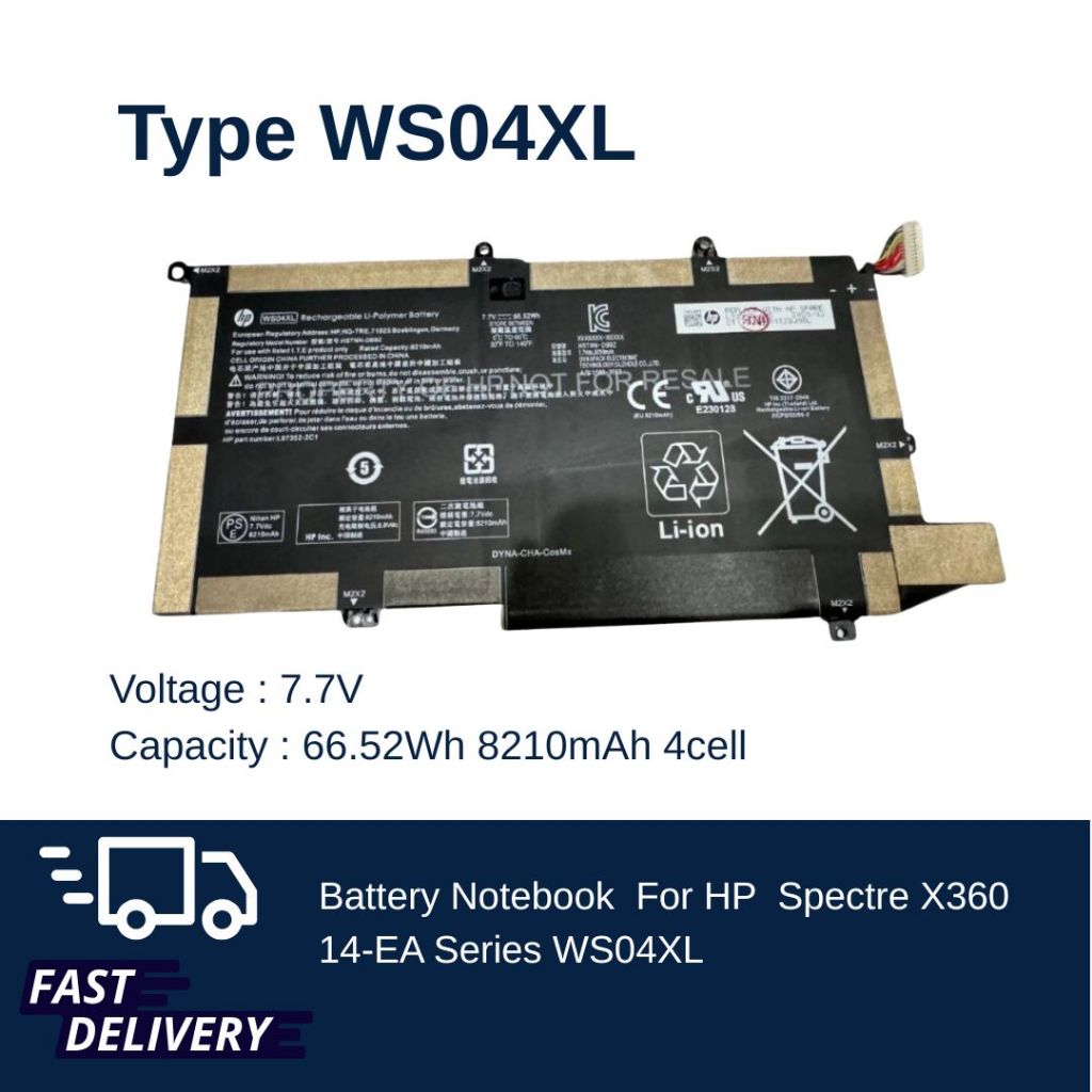 แบตเตอรี่ โน๊ตบุ๊ค Battery Notebook HP Spectre X360 14-EA WS04XL ของแท้ ...