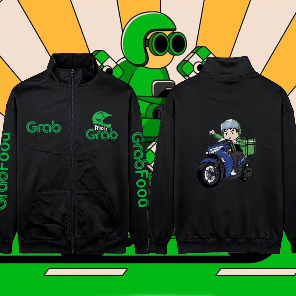 เสื้อกันหนาว/ กันลม/Grab Team Hoodie Jacket Zip-Up Sweatshirt เสื้อฮู้ด ...