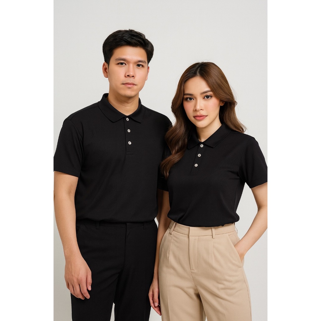 เสื้อโปโล ปกเชิต POLIGAN S (รหัสรุ่น PS019) สีดำล้วนโทนสุภาพ | Shopee ...