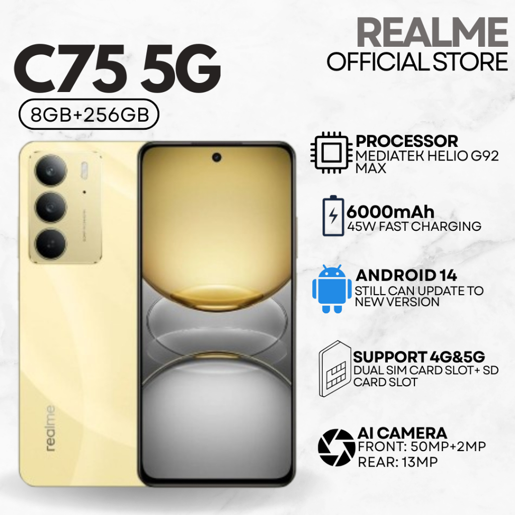 realme C75 | 8GB+256GB | Helio G92 Max | กล้องชัด 50MP | เล่นเกมลื่น ...