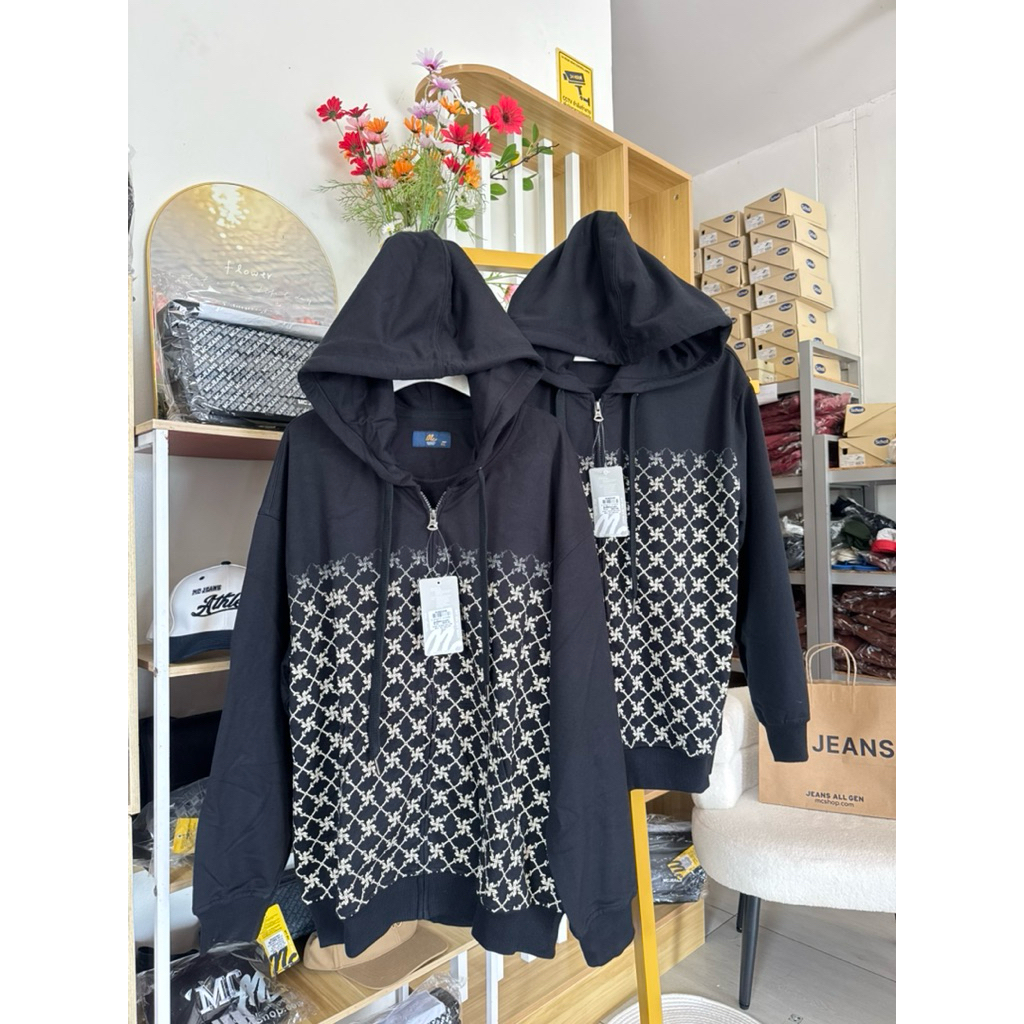 MC JEANS ดำลายครีมลิมิเตดแบรนด์100%มีปลายทาง | Shopee Thailand