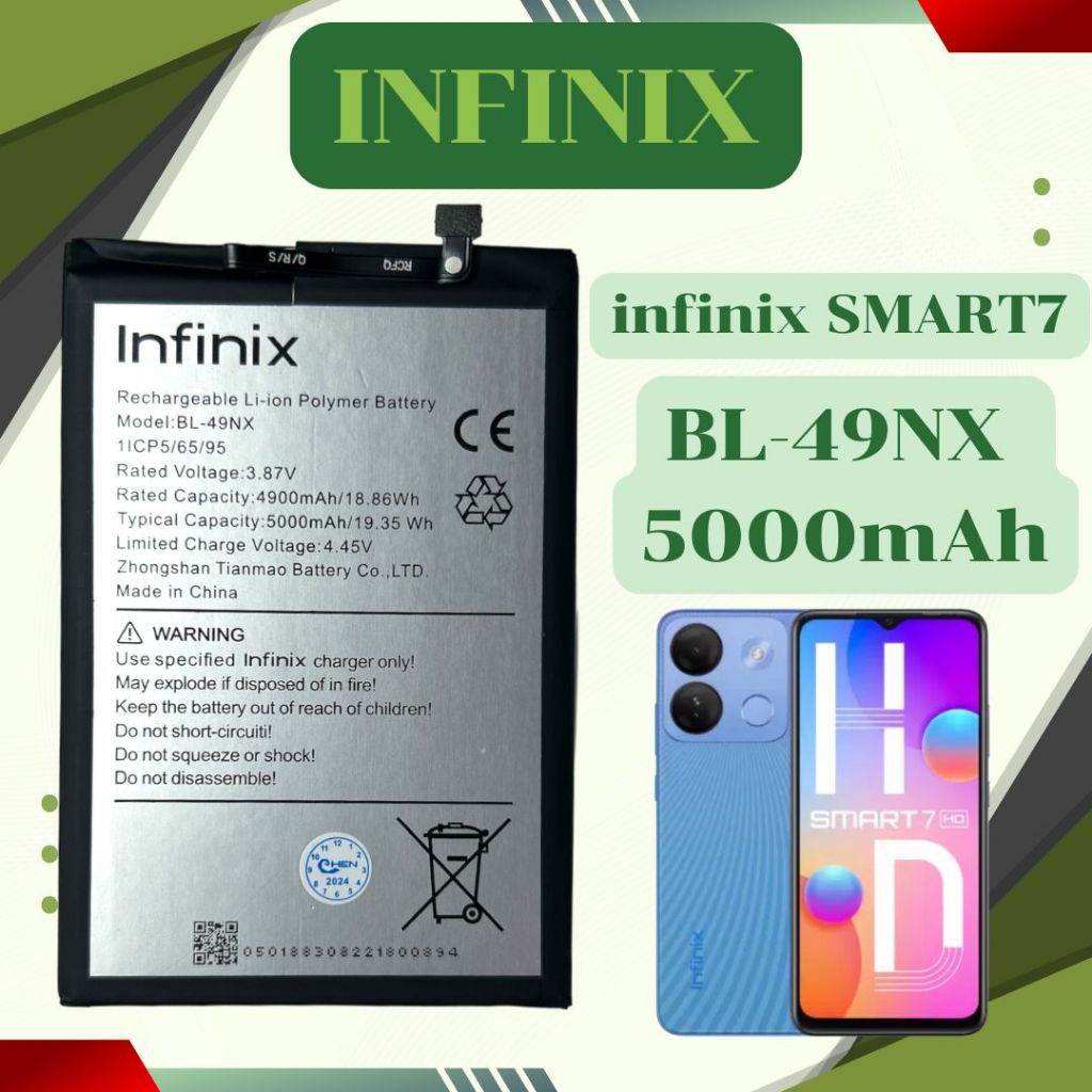 พร้อมส่ง แบตเตอรี่ Infinix Smart 7 / Hot 30i BL-49NX 5000mAh | Shopee ...