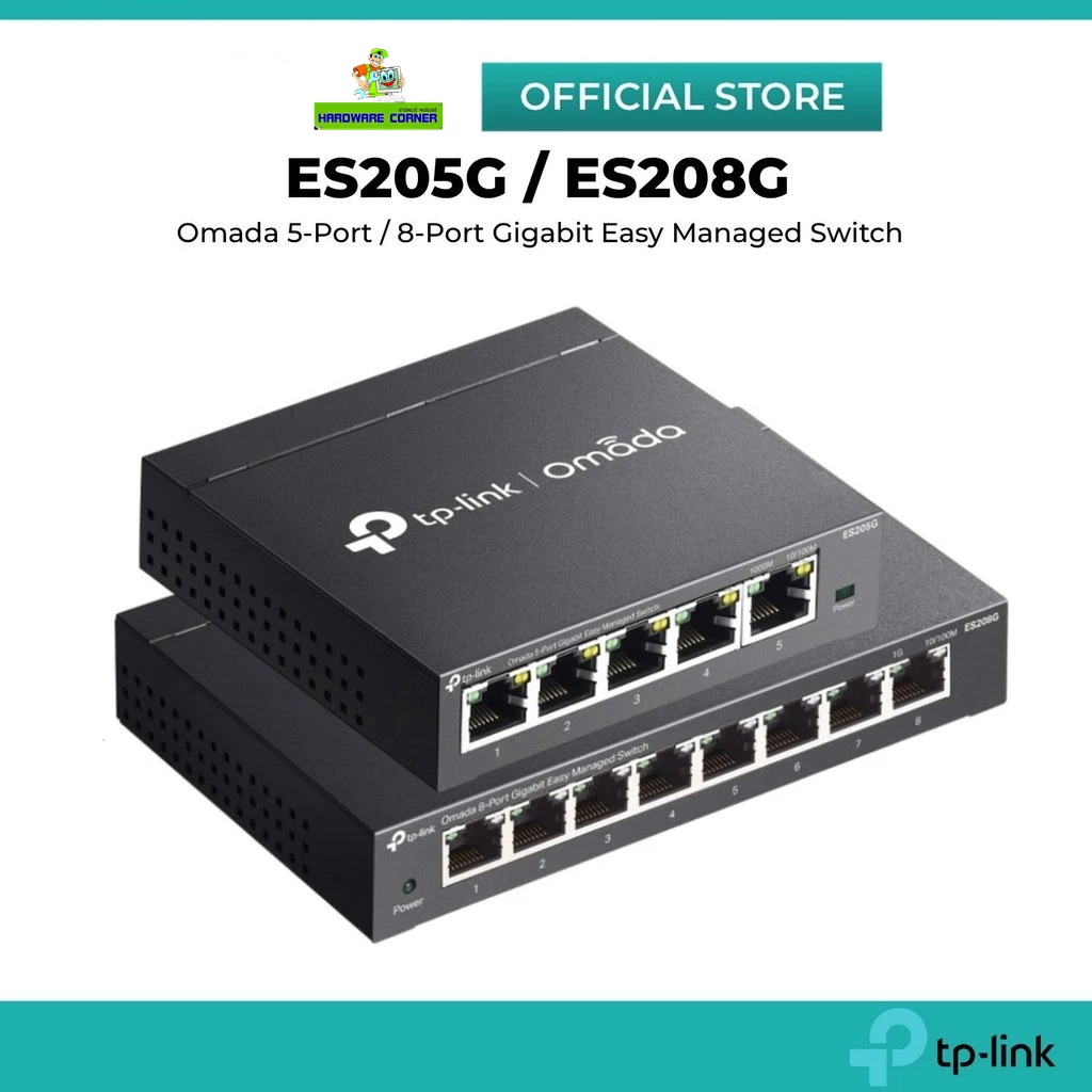 TP-LINK (ES205G ES208G) Omada 5-Port Gigabit Easy Managed Switch 10/100 ...