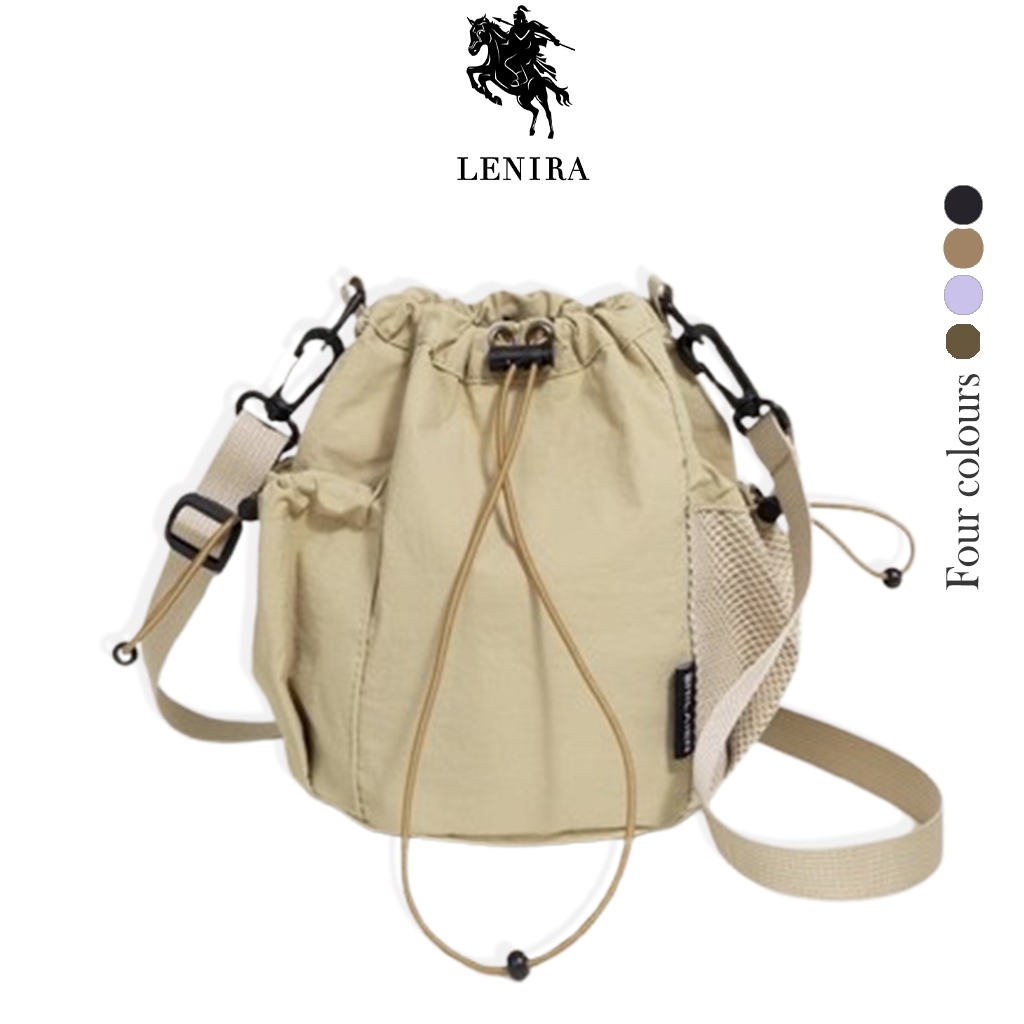 Lenira (B2424) กระเป๋าสะพายข้างใบเล็ก ผ้าร่มทรงถุง | Shopee Thailand