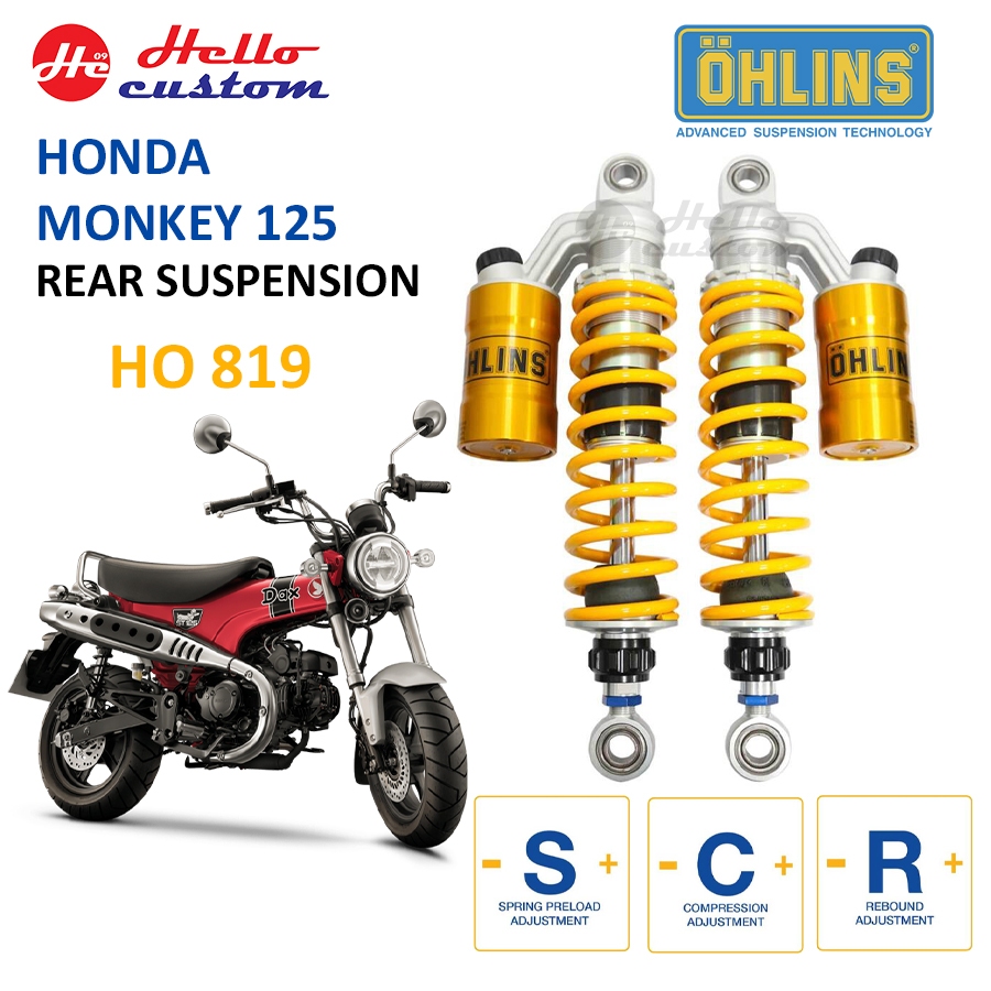 โช้คหลัง OHLINS HO819 Monkey 125 Rear Shock Monkey125 HO 819 | Shopee ...