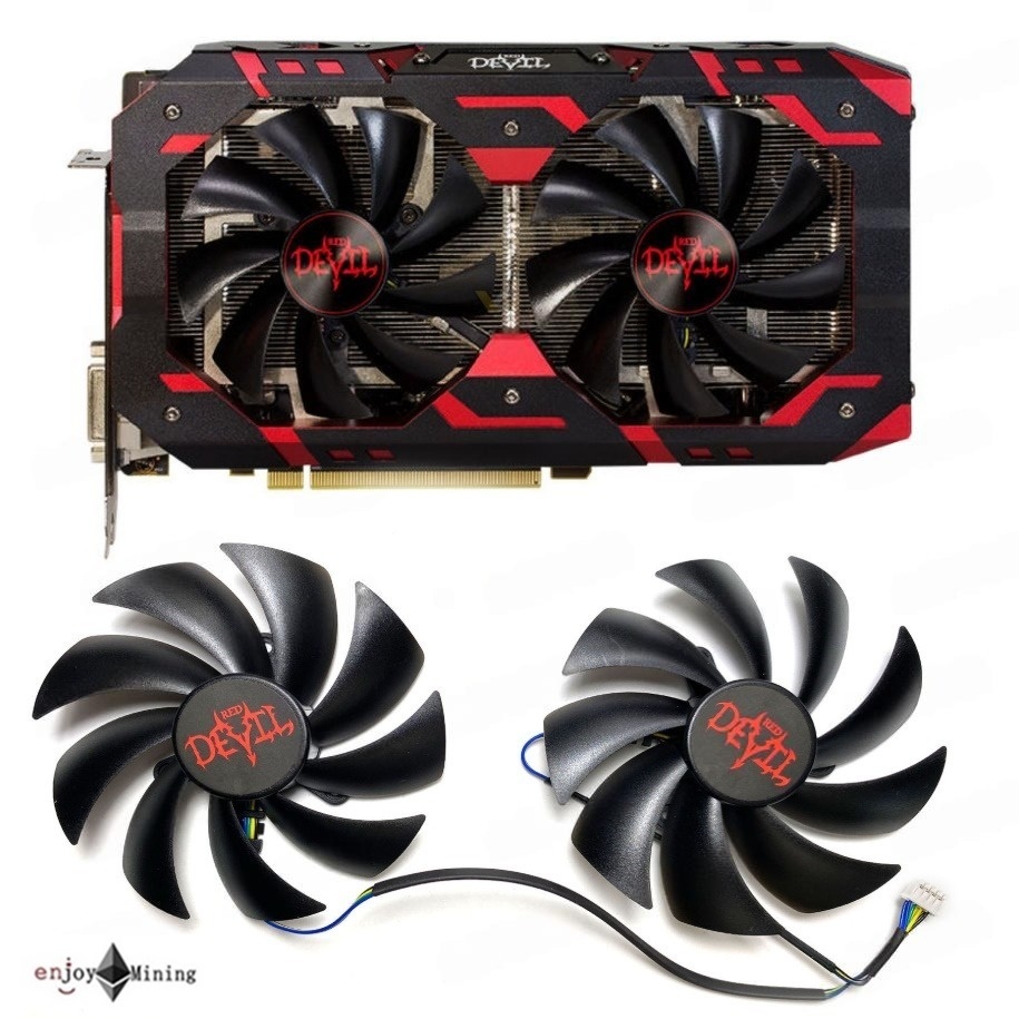 พัดลมการ์ดจอ POWERCOLOR RX 580 590 Red Devil graphics card fan ...