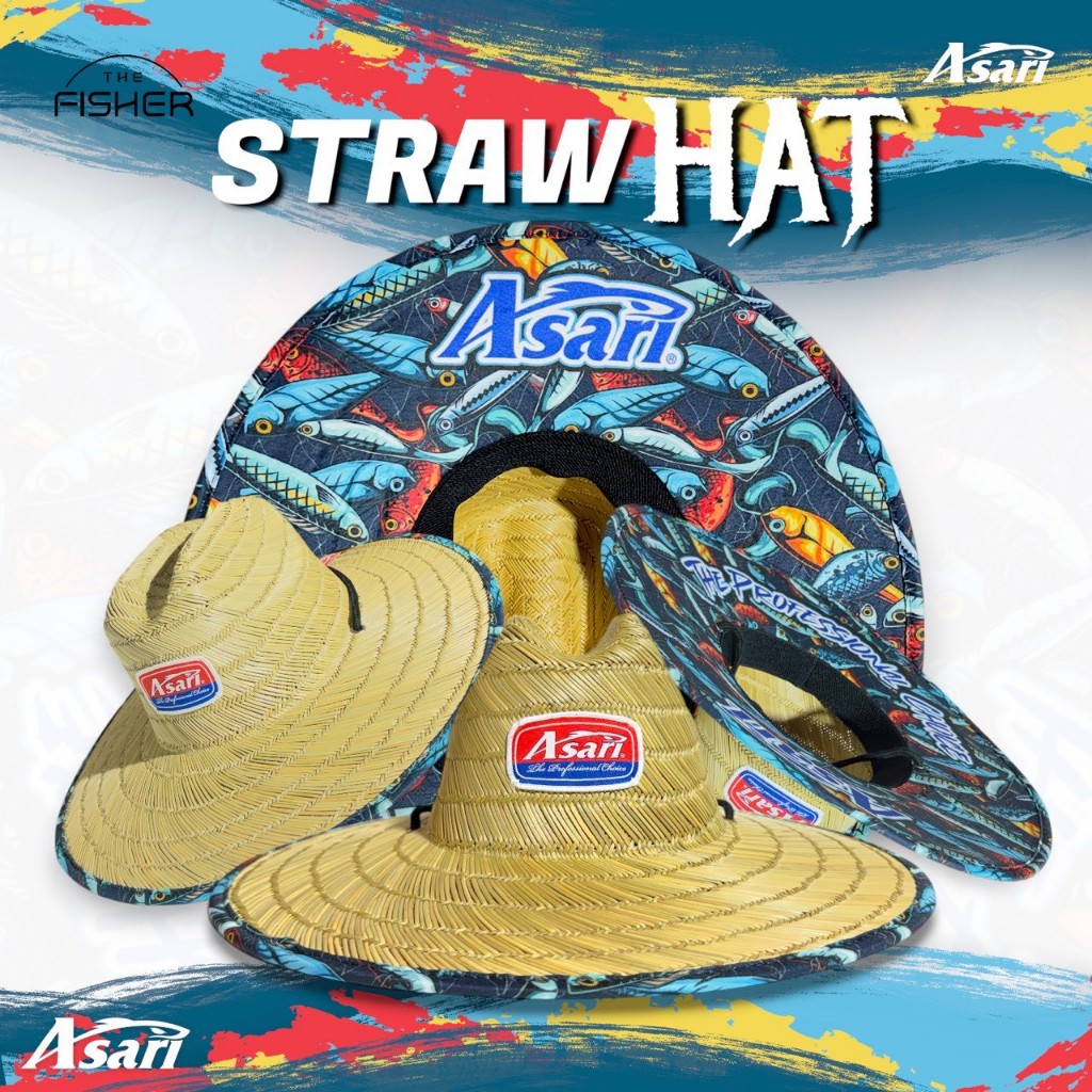 A05 หมวกฟาง ProHunter X Asari รุ่น STRAW HAT MAT ลายเหยื่อปลายาง ...