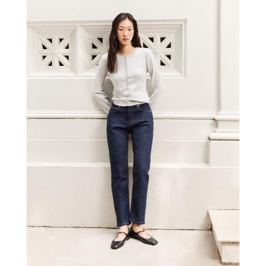 AIMER - High Rise Slim Jeans กางเกงยีนส์ทรงรัดรูป | Shopee Thailand