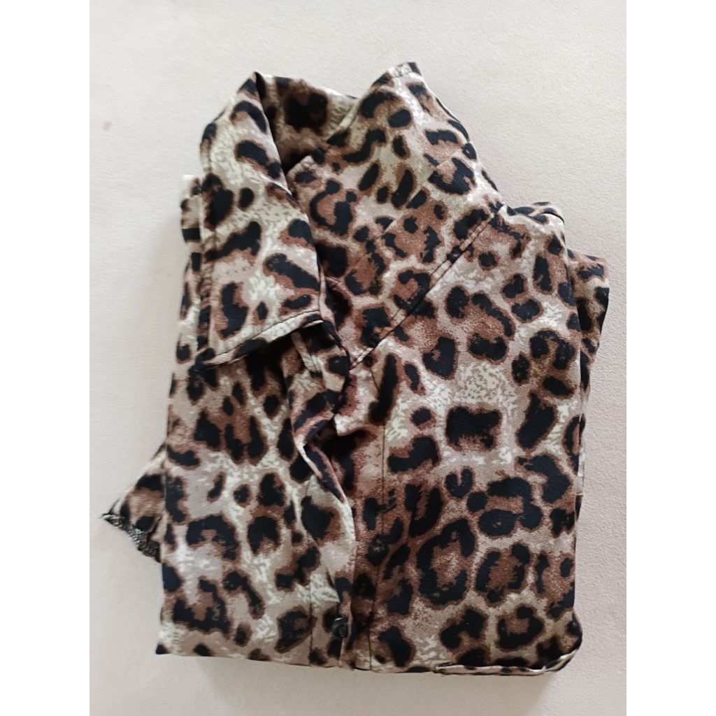 เสื้อเชิ้ตแขนยาวลายเสือ (มือสอง) | Shopee Thailand