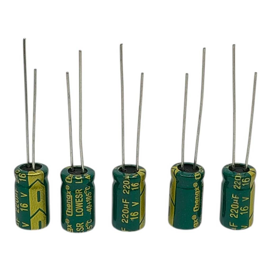 5pcs 220UF 16V 25V 35V 50Vm105C อิเล็กโตรไลท์ คาปาซิเตอร์ ตัวเก็บประจุ ...