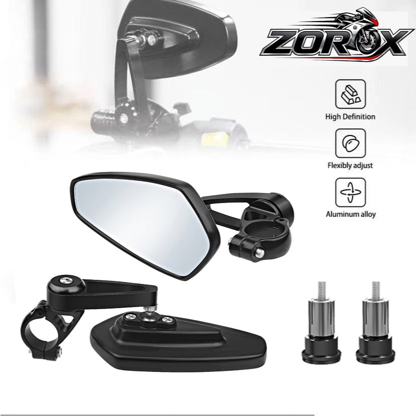 ZOROX อลูมิเนียม Retrofit มือจับกระจก Retro Styling สำหรับรถจักรยานยนต์ ...
