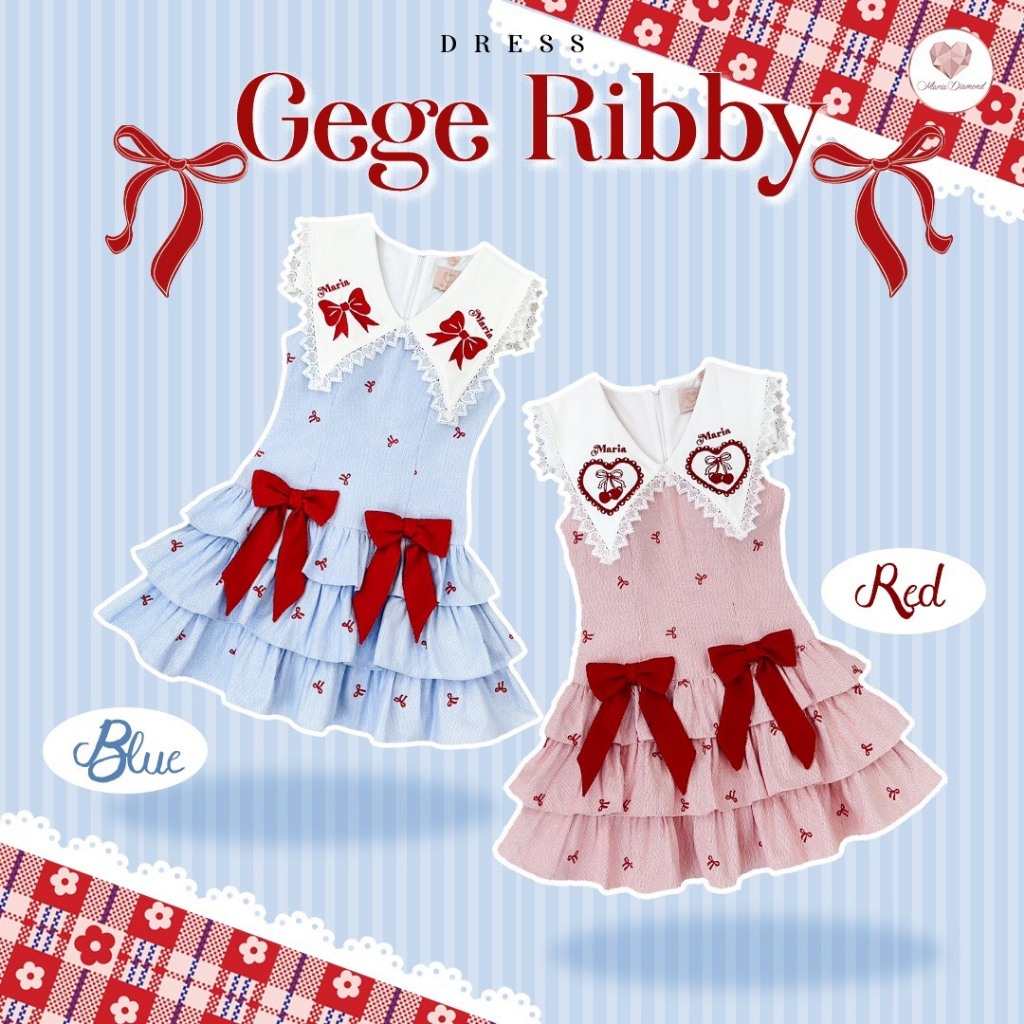 (มี3XL) มี 2 สี Gege Ribby Dress เดรสสั้นผ้าคอตตอนงานปักทั้งชุด ปกแหลม ...