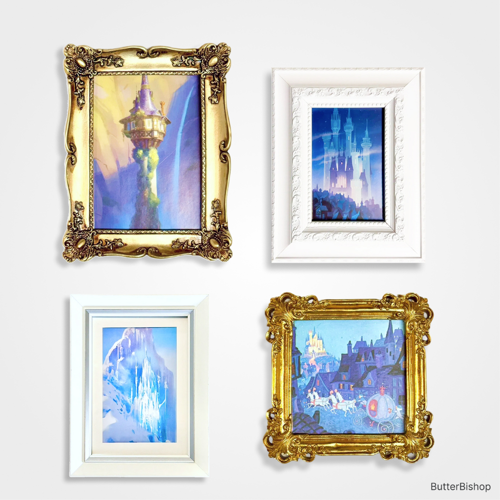 (พร้อมส่ง) ภาพพร้อมกรอบ — [SET 2] 🏰 เจ้าหญิง ดิสนีย์ ปราสาท + ฉาก ...