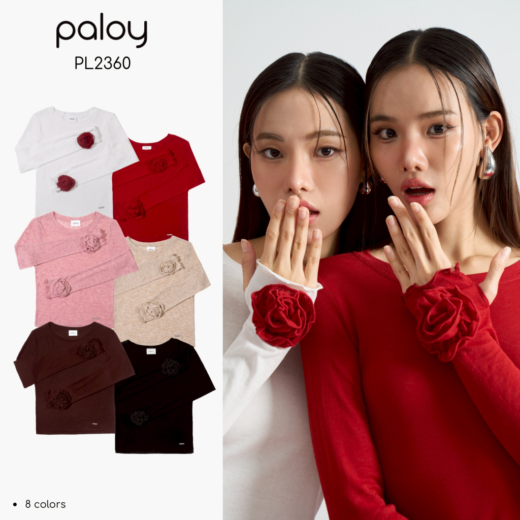[Best Seller] Paloy - PL2360 Camellia Top เสื้อแขนยาว ทรงเข้ารูป ปลาย ...