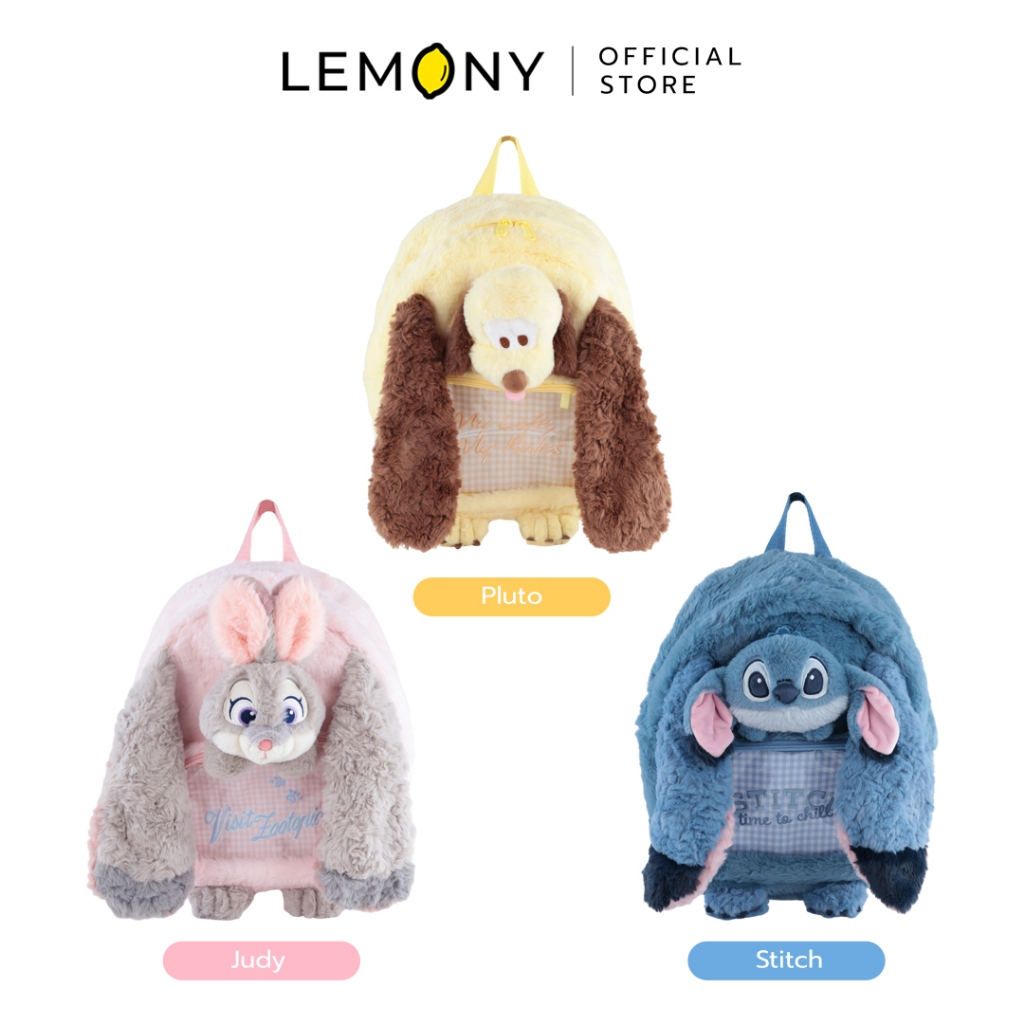 LEMONY กระเป๋าเป้ดิสนีย์ ซีรีส์ Plaid Fuzzy Disney Collection | Shopee ...