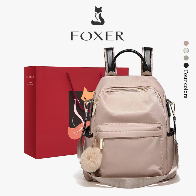 FOXER กระเป๋าเป้ผู้หญิงขนาด10-12 นิ้ว กระเป๋าเป้กันขโมย ใช้ได้ทั้งวัย ...