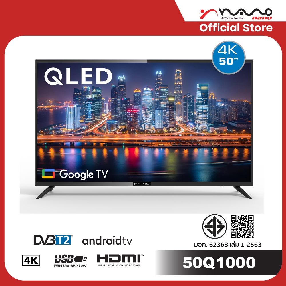 NANO SMART TV (4K, LED, GOOGLE TV) พร้อมคำสั่งเสียง ดู Netflix,Youtube ...