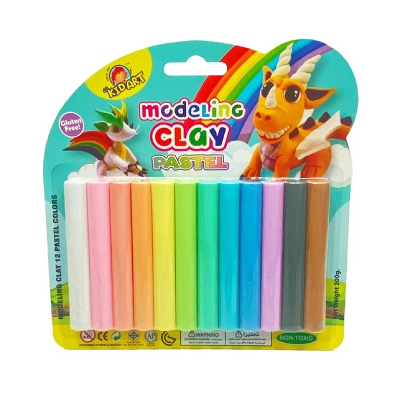 ดินน้ำมัน คิดอาร์ท สีพาสเทล 12 สี คละแบบ/คละสี Kidart Modeling Clay ...