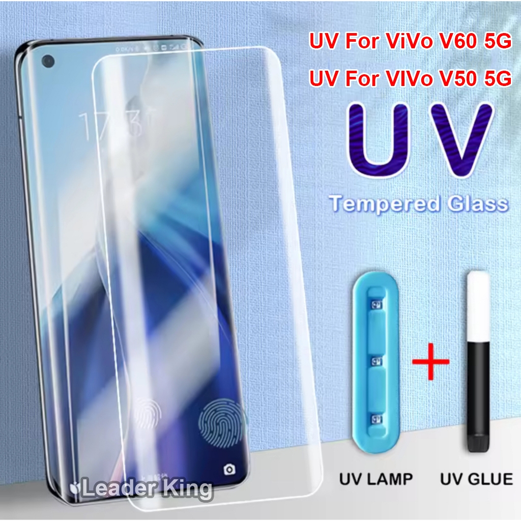 ฟิล์มกระจกกาว UV สำหรับ VIVO V60 X100Pro X200Pro X200 V50 V40 V40Pro V30 V30E V27Pro รุ่นใหม่ ...