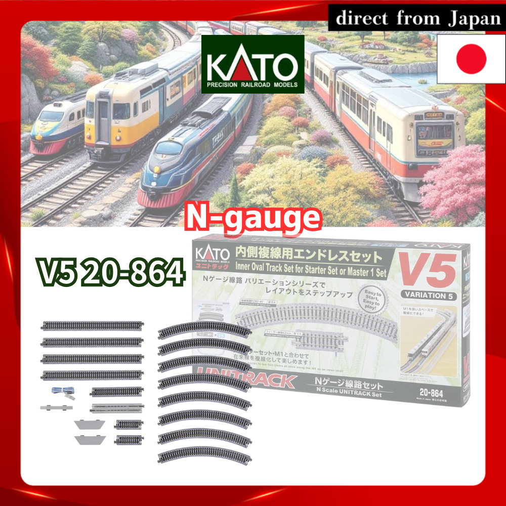 KATO N Gauge Inner Double Track Endless Set V5 Model No. 20-864 ...