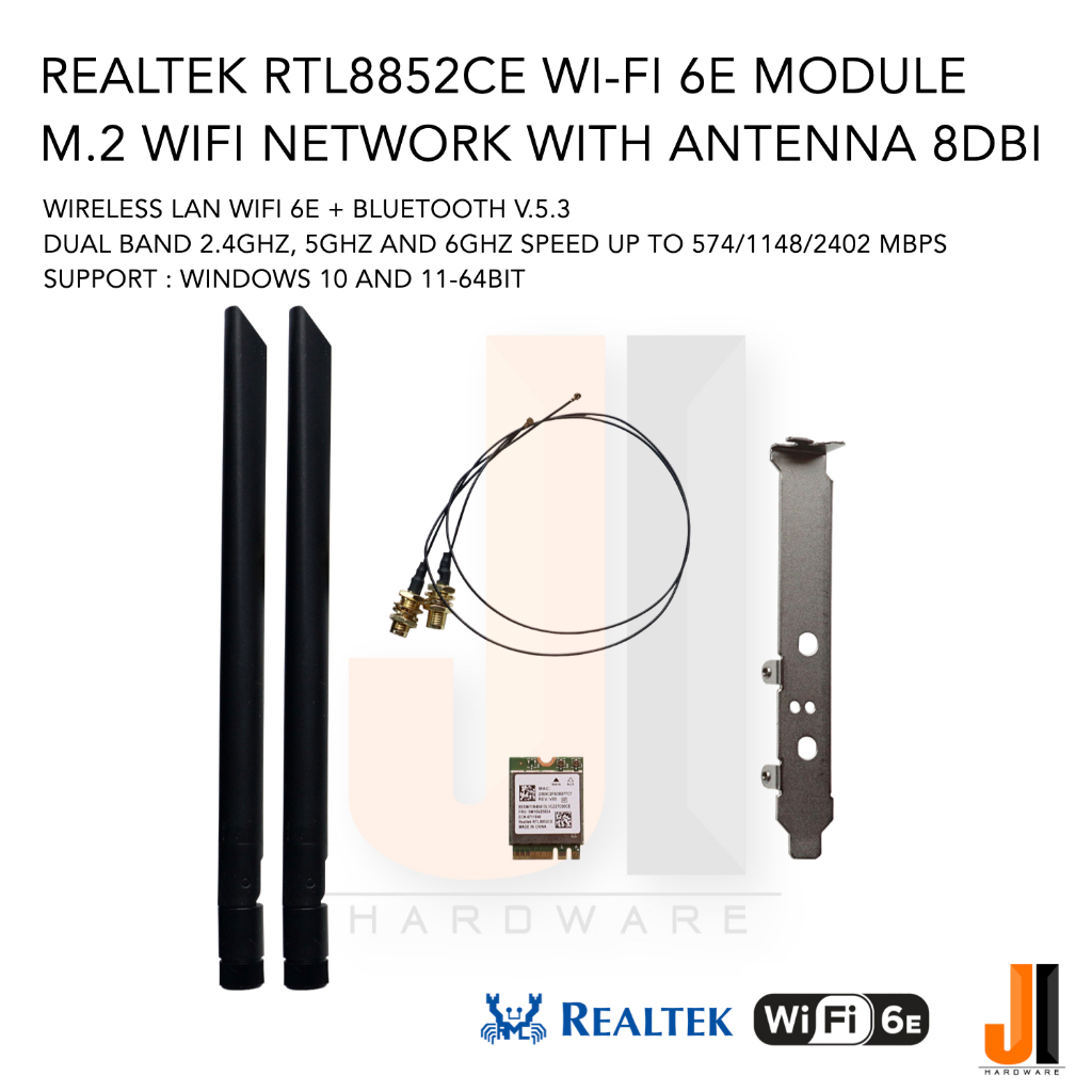 Realtek RTL8852CE Wi-Fi 6E M.2 wifi + bluetooth v.5.3 dual band ...