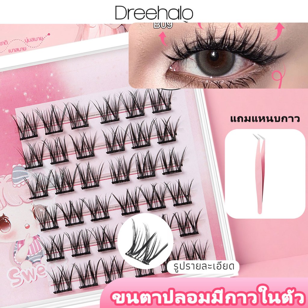 Dreehalซีรีส์ 15 ราศี ขนตาปลอม 3D ไม่ต้องใช้กาว มีกาวในตัว ขยายตา ติดทน ...