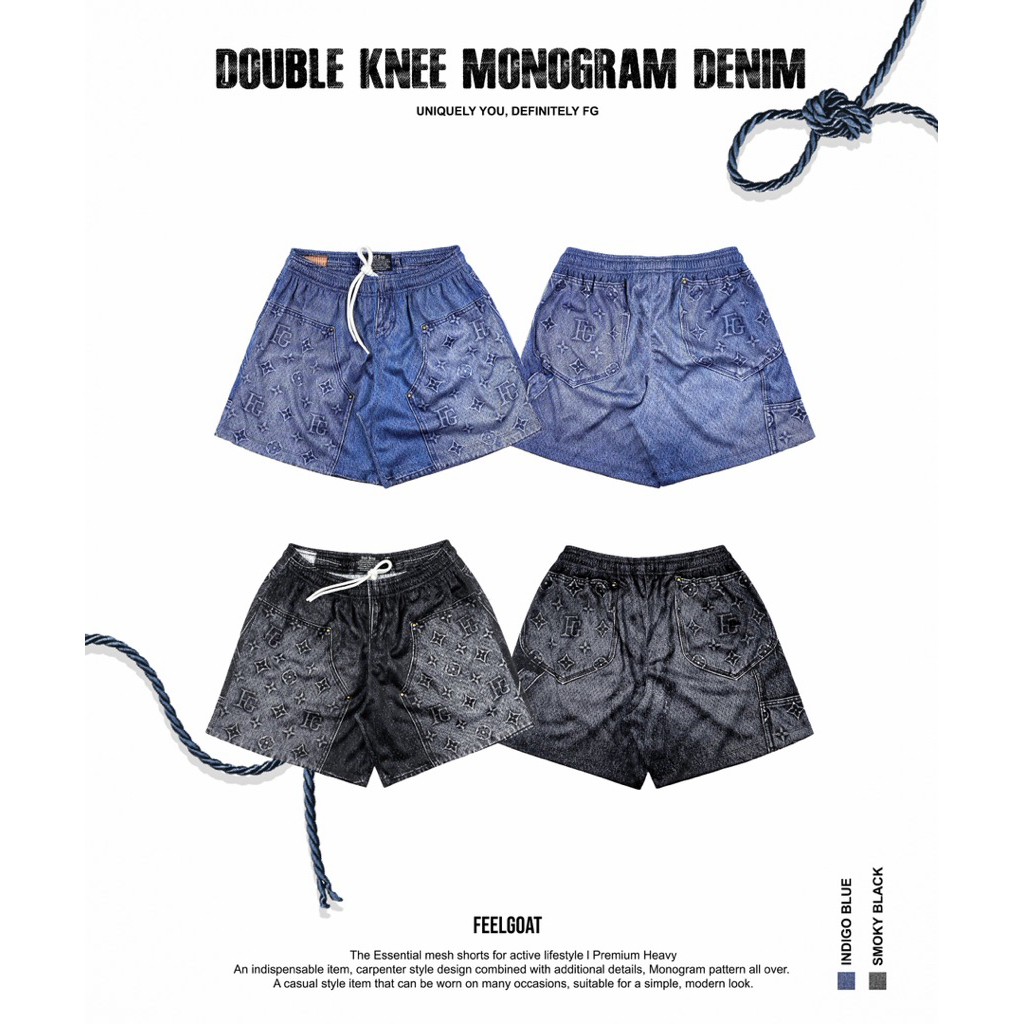 กางเกงขาสั้น กางเกงแฟชั่นเเนวสตรีท กางเกงบาส FEELGOAT SOUBLE KNEE ...