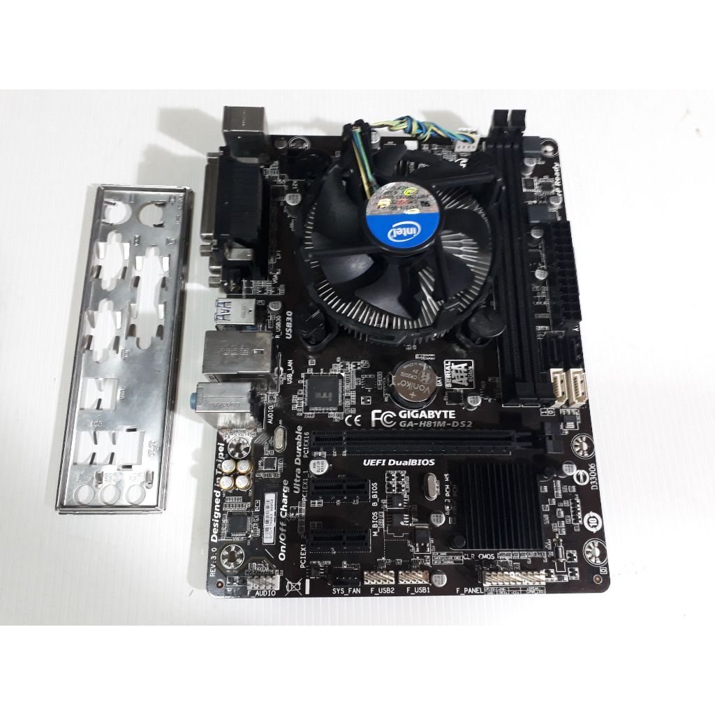 Mainboard 1150 Gigabyte GA-H81M-DS2 มีฝาหลัง +CPU INTEL Core i5-4430 ...