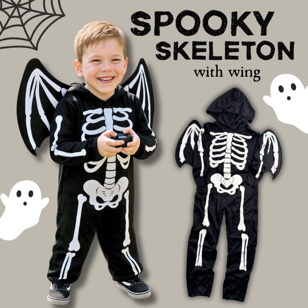 (พร้อมส่ง ร้านไทย) Spooky Skeleton with wing ชุดโครงกระดูก พร้อมปีก ฮา ...