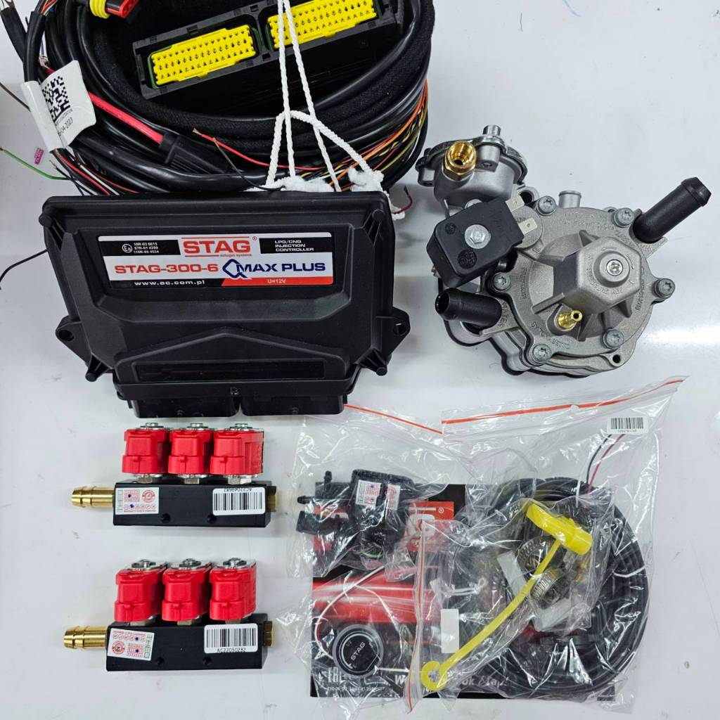 ชุดติดตั้งแก๊ส ชุดหน้า ของแท้ AC 6 สูบ stag 300 QMax เอซี คิวแม็กซ์ ราง ...