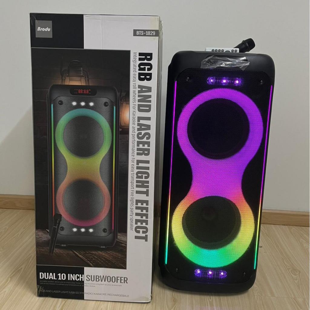 ลำโพงบลูทูธ BTS-1829 พร้อมส่ง ดอก10 นิ้ว 2 ดอก ฟรีไมค์ลอย1 ตัว RGB และ ...