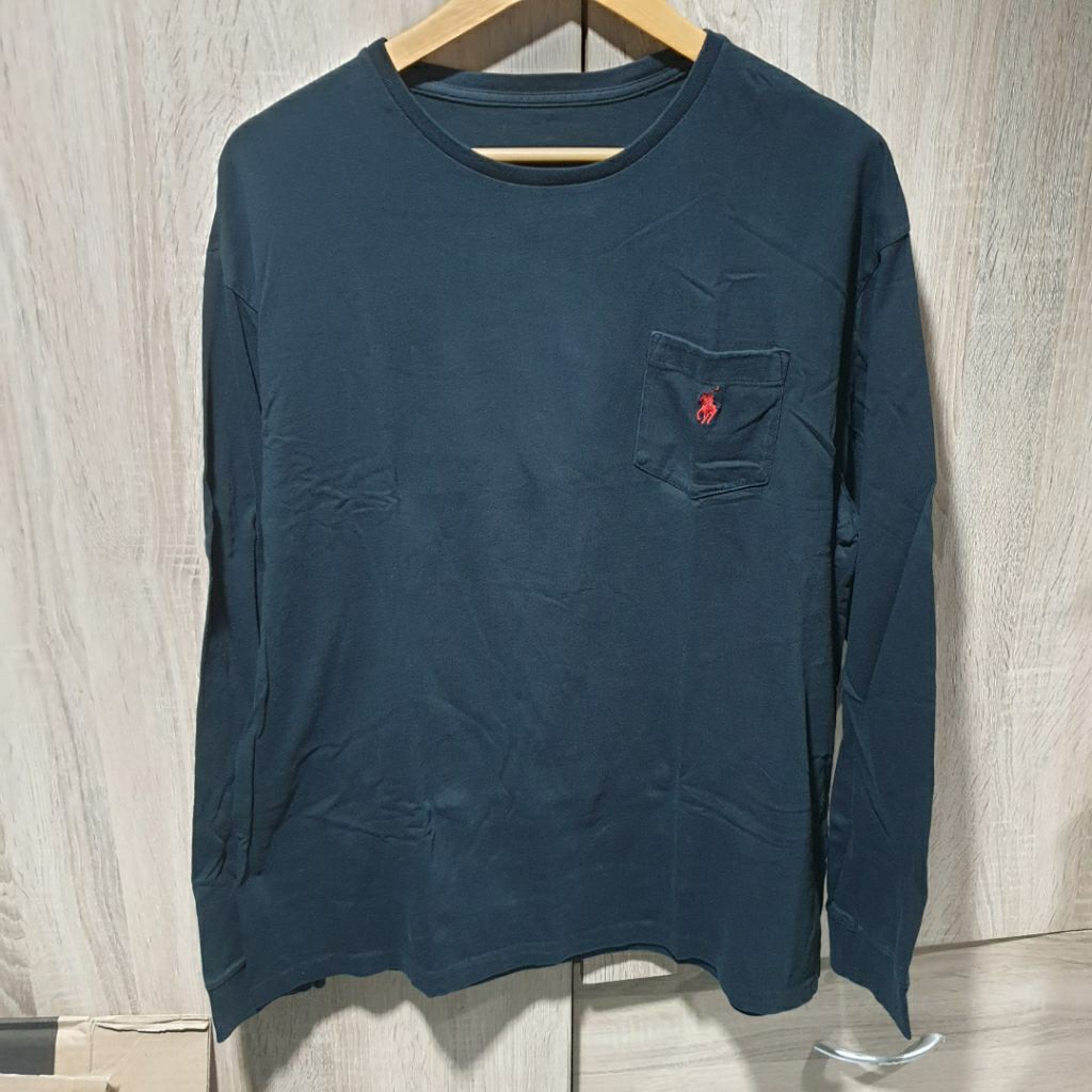 เสื้อยืดแขนยาวแบรนด์แท้ สีกรมเข้ม ของแท้มือสอง | Shopee Thailand