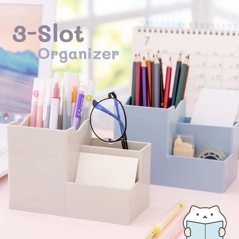 กล่องจัดระเบียบ 3 ช่อง ️ 3 Slot Organizer จัดระเบียบบนโต๊ะ mimisplan ...