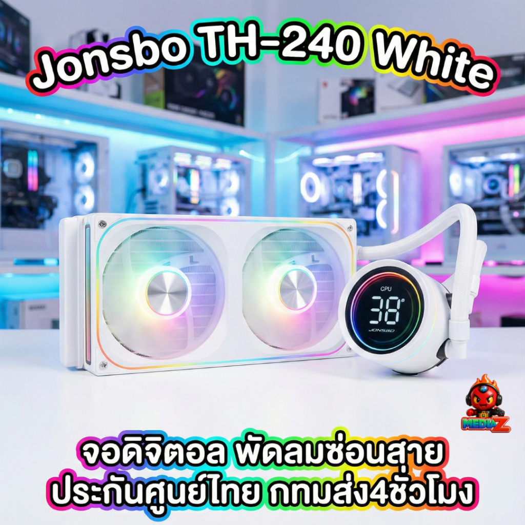 ส่งทันที Jonsbo TH-240 White Liquid Cooler จออุณหภูมิ ดิจิทัล พัดลมซ่อน ...