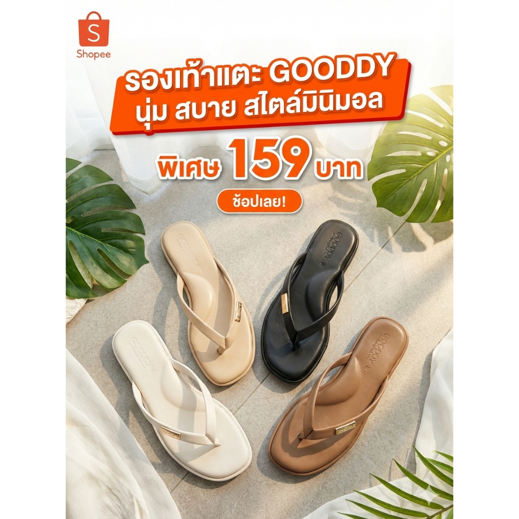 [ส่งด่วน] รองเท้าแตะ GOODDY พื้นนุ่ม ใส่สบาย | Shopee Thailand
