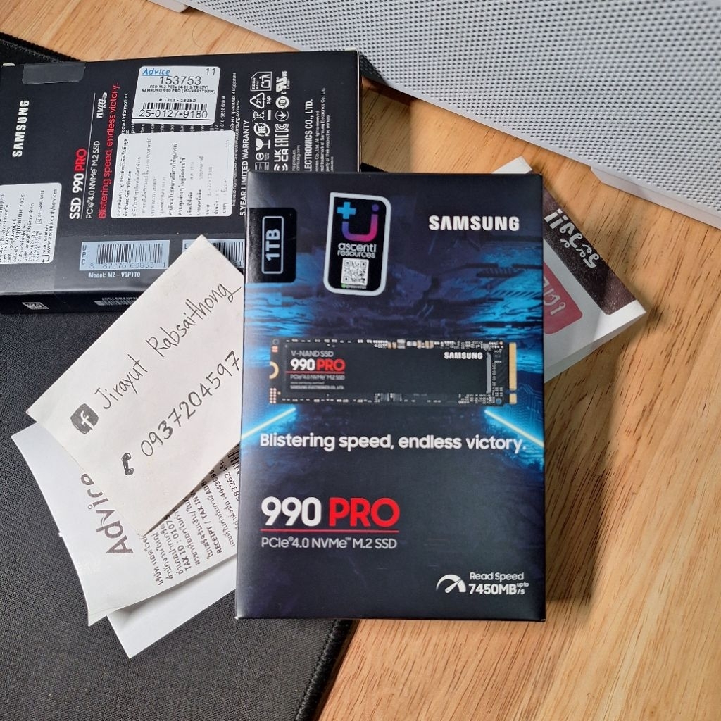 SAMSUNG 990 PRO 1 TB SSD M.2 7,450 / 6,900 MB/s ความจุ 1TB : 5Y (990 ...
