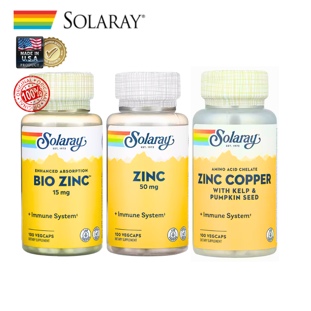 SOLARAY ZINC | Bio Zinc 15 mg / Zinc 50 mg / Zinc + Copper | 100 ...