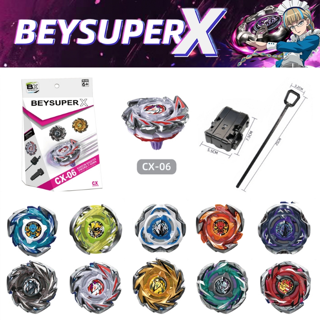 BEYSUPER X ชุดลูกข่างต่อสู้โลหะ พร้อมที่ยิง หมุนแรง Battle Top ของเล่น ...