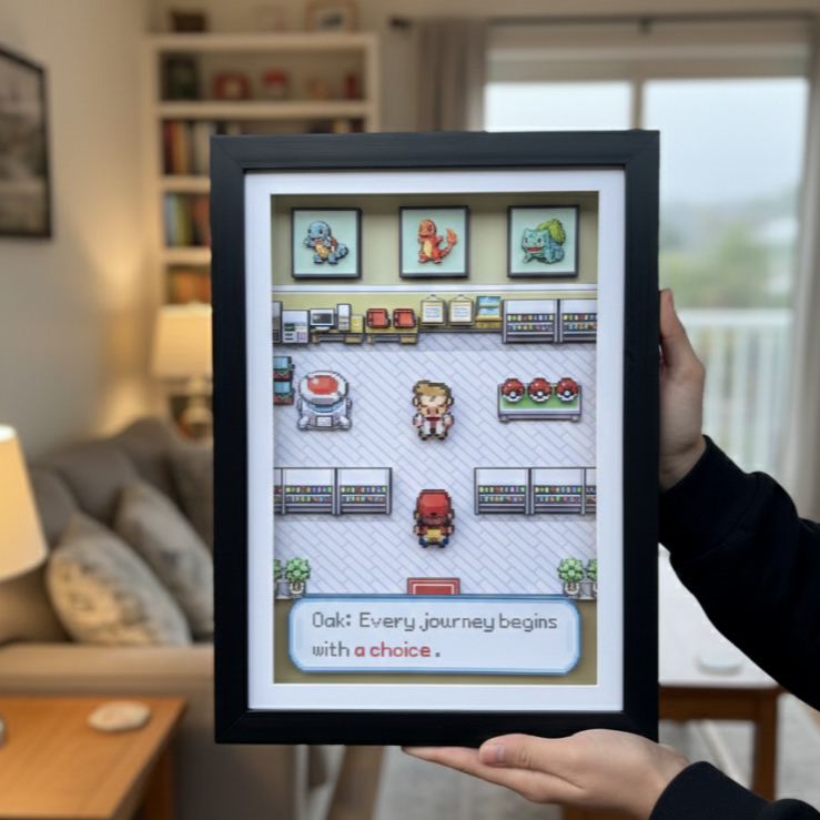 Pokémon 3D Diorama Wall Art - Fire Red & Leaf Green Professor Oak's Lab ...