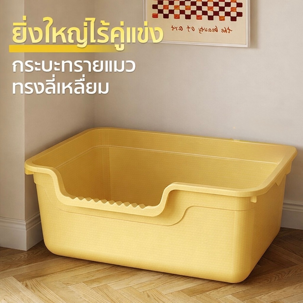 กระบะทรายแบบจัมโบ้ ขนาด 58 cm กระบะทรายแมว ห้องน้ำแมวขนาดใหญ่ CG-L ...