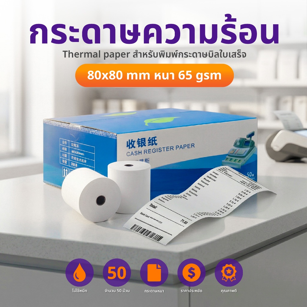 ถูกที่สุด กระดาษความร้อน 80x80 mm 65gsm itcan กระดาษใบเสร็จ ไม่ใช้หมึก ...