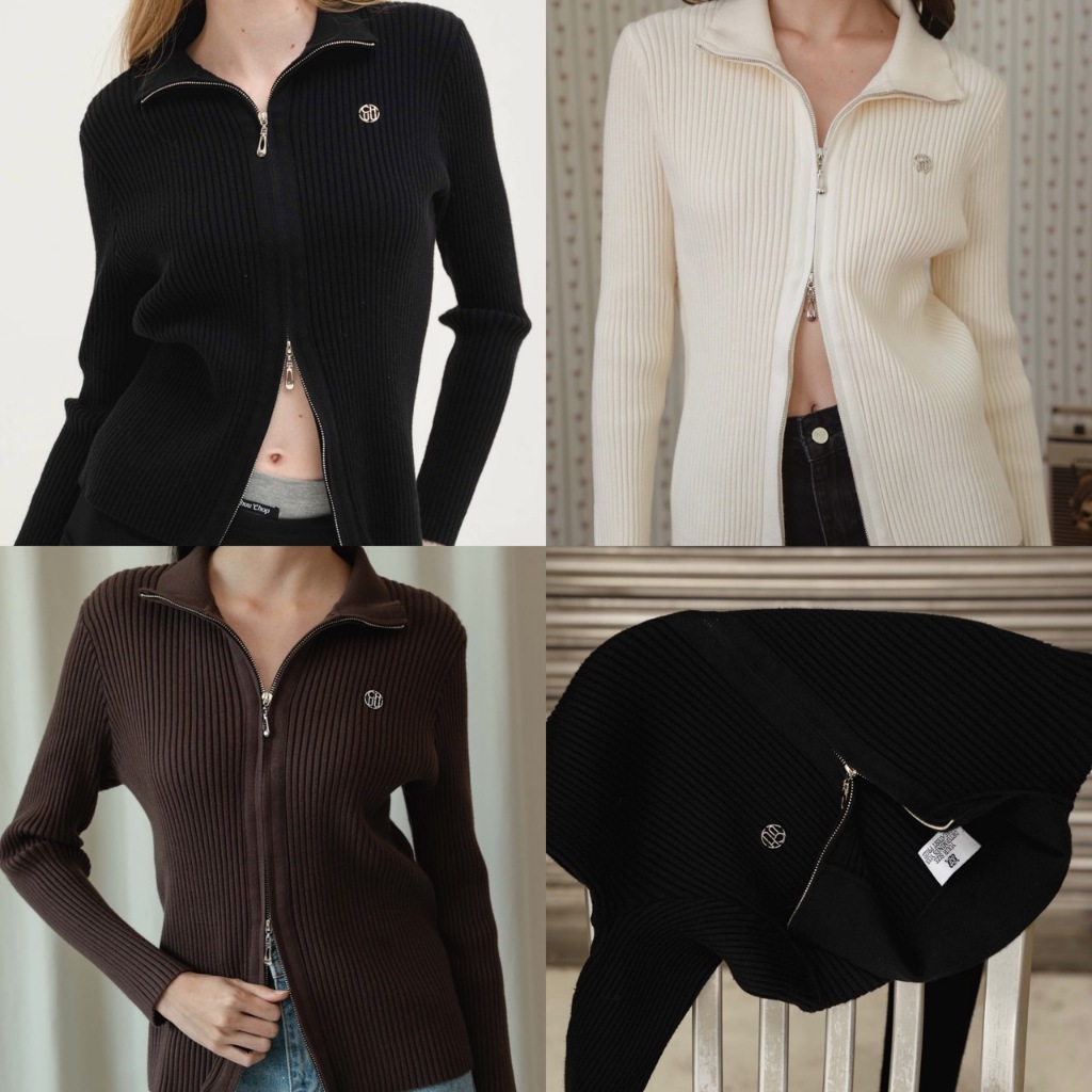 CHUUCHOP - Vivien Cardigan เสื้อคาดิแกนไหมพรมแขนยาว 2 ซิป(C8364 ...