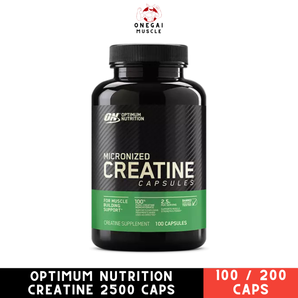 Optimum Nutrition Creatine 2500 Caps - 100 capsules, 200 capsules ช่วยเพิ่มพลังงาน | Shopee Thailand