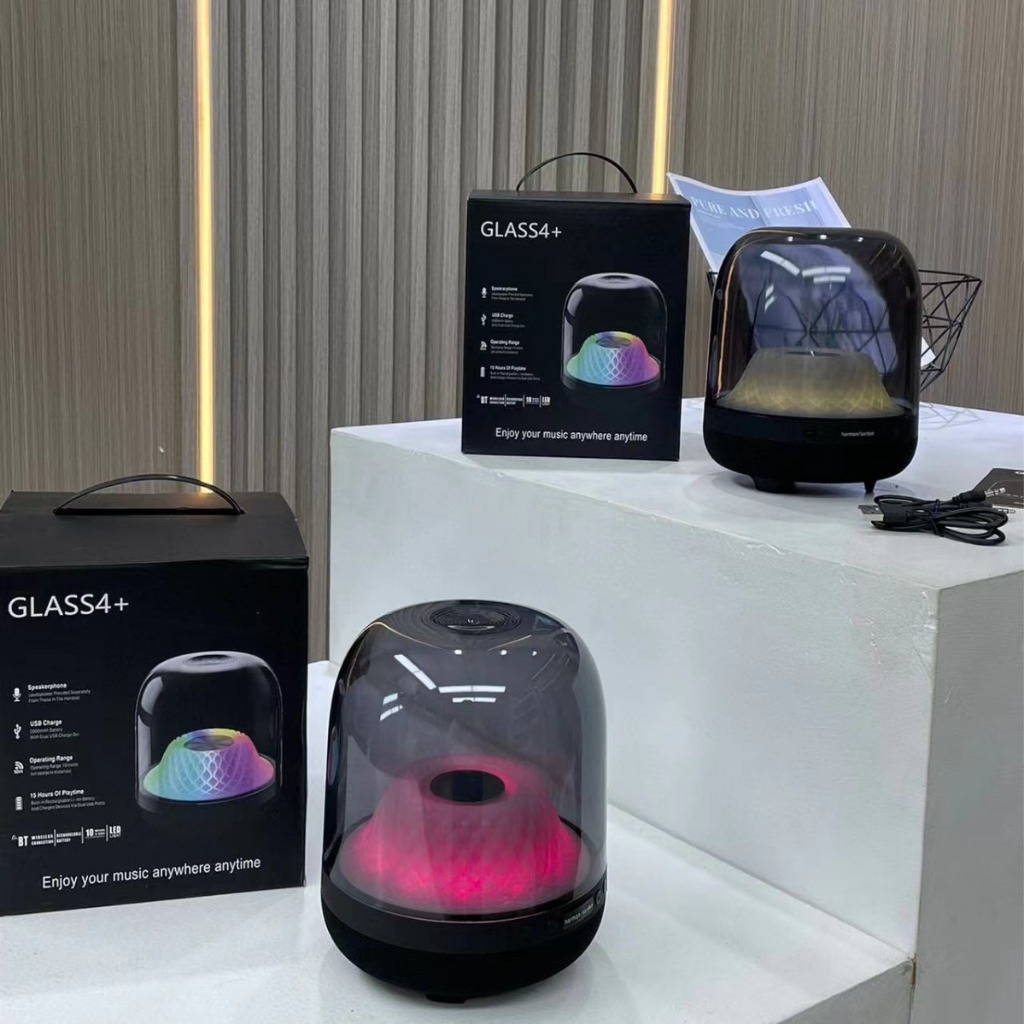 GLASS4 Bluetooth Speaker RGB Colorful Transparent Speaker Surface ...