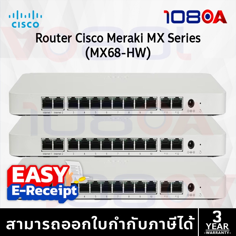 Cisco Meraki MX68-HW อุปกรณ์เครือข่ายความปลอดภัยระดับองค์กร รองรับ VPN ...