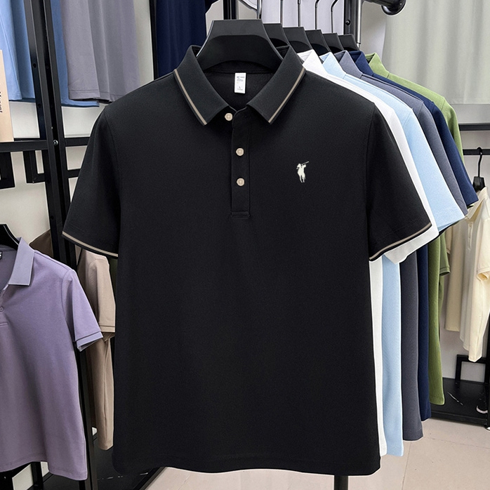 DIV POLO เสื้อโปโลผู้ชาย สไตล์สปอร์ต แขนสั้น ผ้าฝ้ายแท้ ใส่สบาย เสื้อ ...